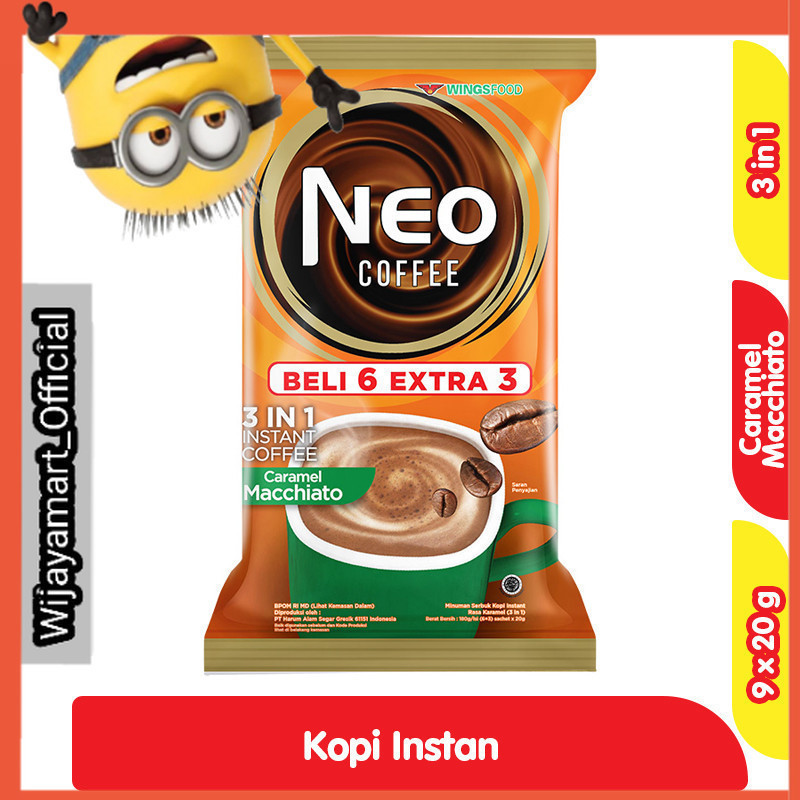 Jual NEO Coffee Kopi Macchiato Karamel Sachet 9 x 20 g | Shopee Indonesia