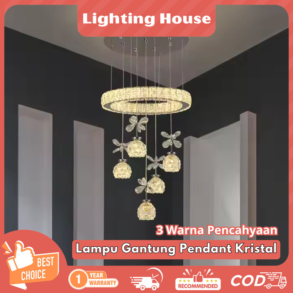 Jual Lighting House⭐Garansi 1 Tahun⭐️Lampu Kamar makan kristal lampu ...
