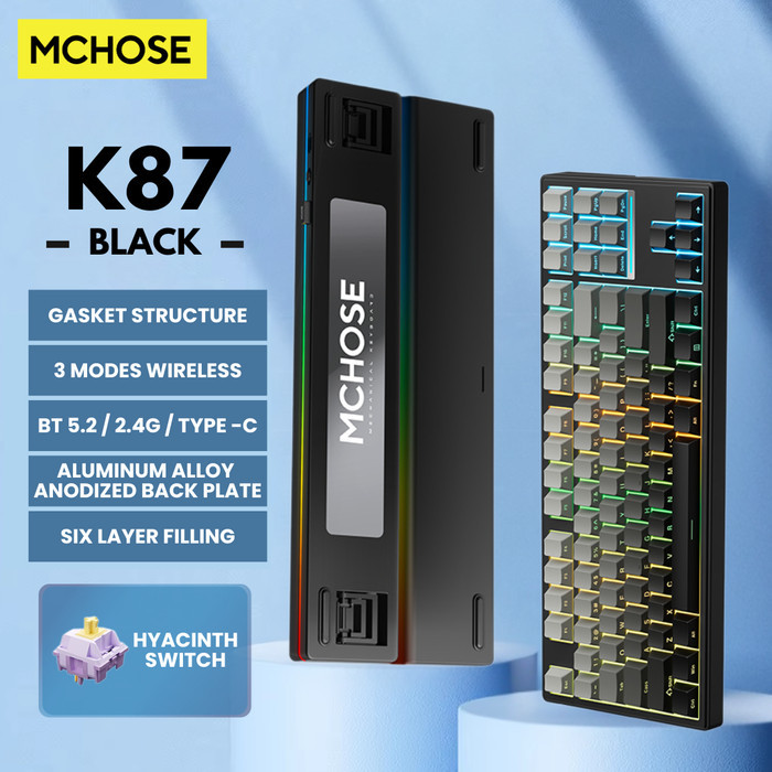 Jual MCHOSE K87 Mechanical Keyboard Black| Hyacinth Switch | 80% Layout | Cherry Profile | PBT ...