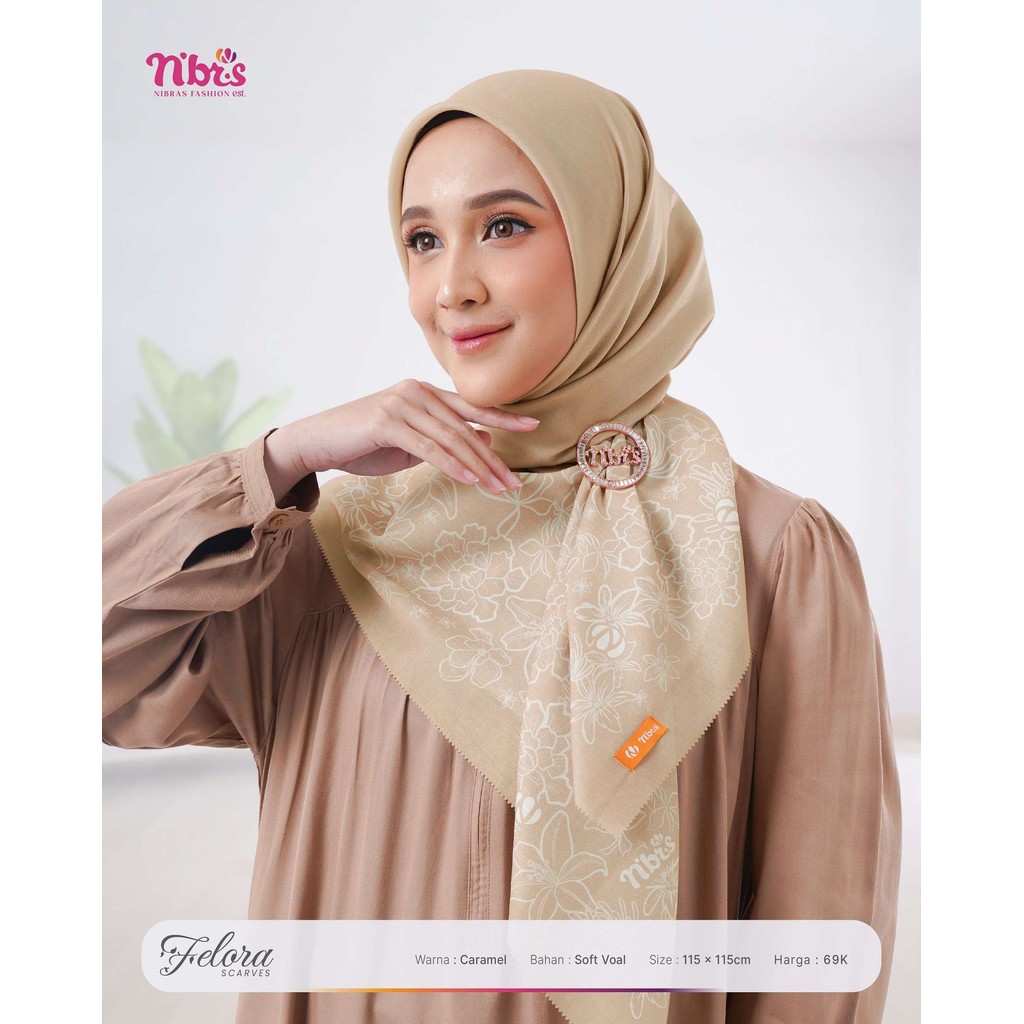 Jual Scraf Hijab Premium Bahan Soft Voal Felora Scarves Hijab Segimpat ...