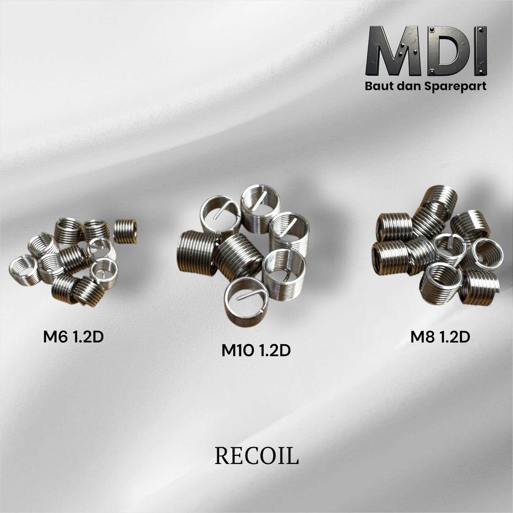 Jual (100 pcs) RECOIL M6 baut 10, M8 baut 12, M10 baut 14 | Shopee ...