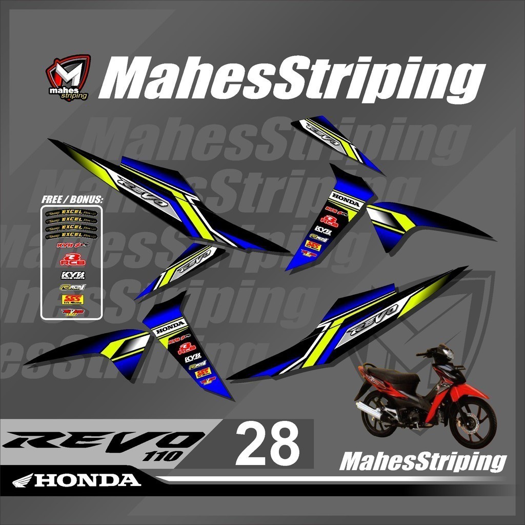 Jual Striping Sticker Revo 110 - Stiker Lis Variasi Revo Lama 2007 ...