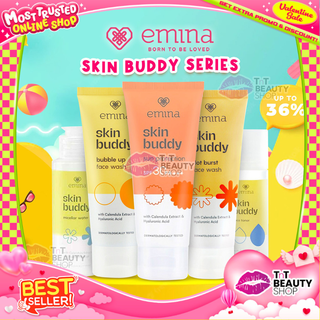 Jual Emina Skin Buddy SERIES | Face Wash, Scrub 60ml Dot Burst, Double ...