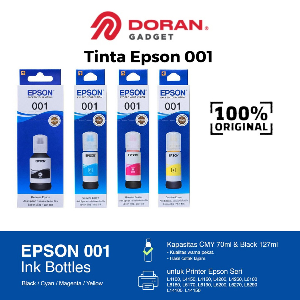 Jual Tinta Printer Refill Epson 001 - Tinta Isi Ulang Black | Cyan ...