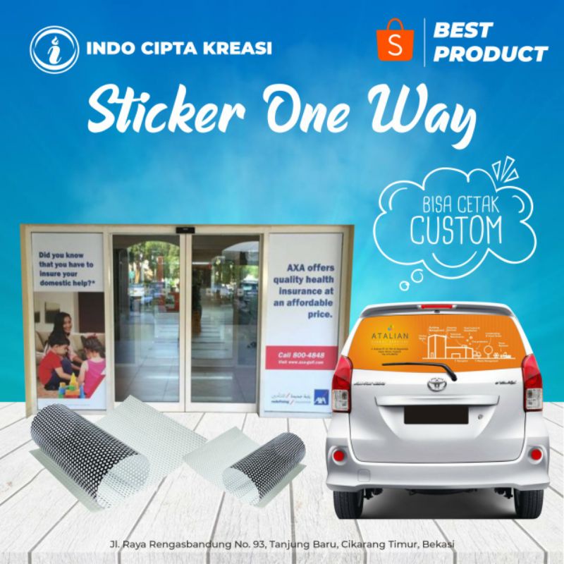 Jual CETAK STIKER One Way Vision - Stiker Kaca 1 Arah | Shopee Indonesia