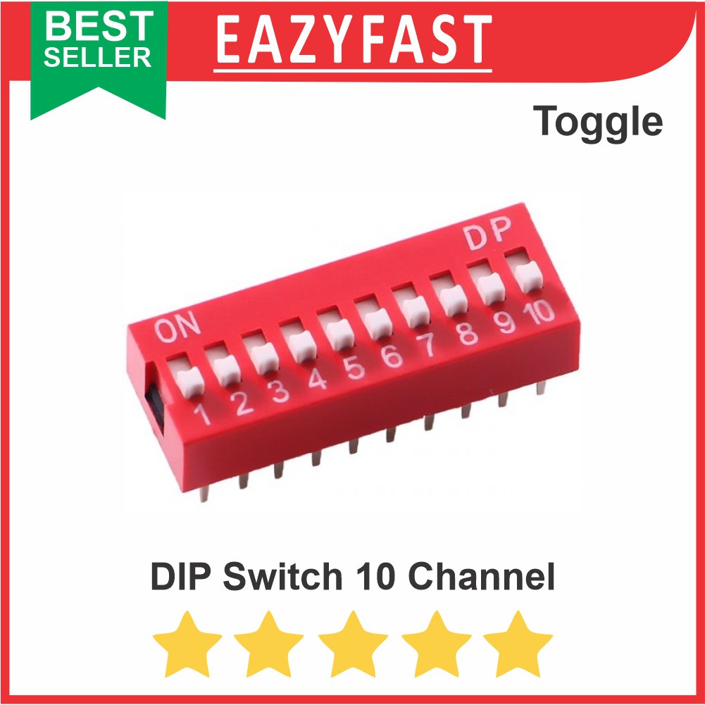 Jual DIP Slide Switch 10 P 10P Pin Ch Channel Saklar Geser Mini Toggle ...