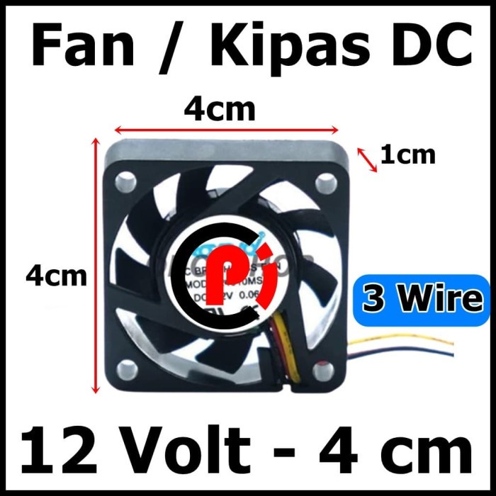 Jual Cooling Fan DC 12 Volt 3 Wire 40x40x10mm 12V 4cm 3 Kabel | Shopee ...