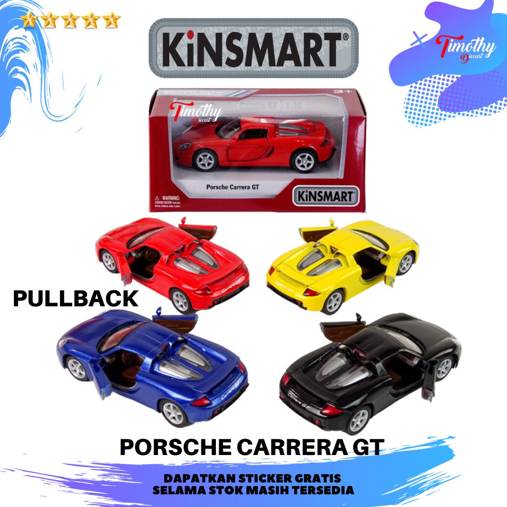 Jual Diecast Kinsmart Porsche Carrera GT Varian Warna Skala 32 Pullback ...