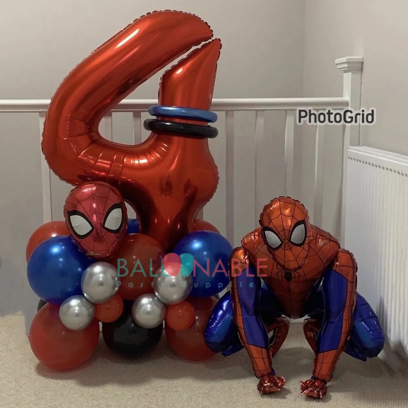 Jual HappyMunday Paket Balon Spiderman 3D Angka 80cm (PD105) | Shopee ...