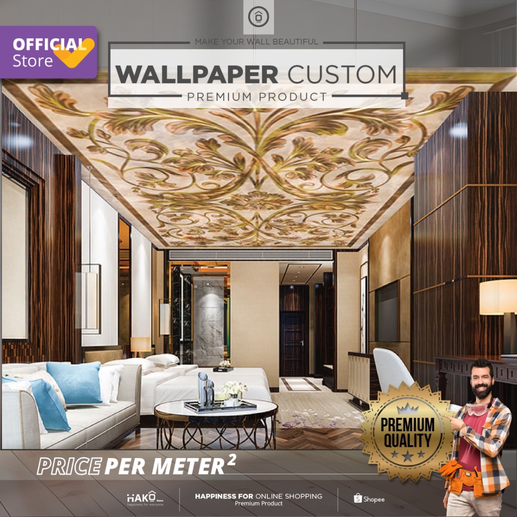 Jual Sticker Plafon Custom Ruang Tamu | Gambar Abstrak 2.3 | Plafon ...
