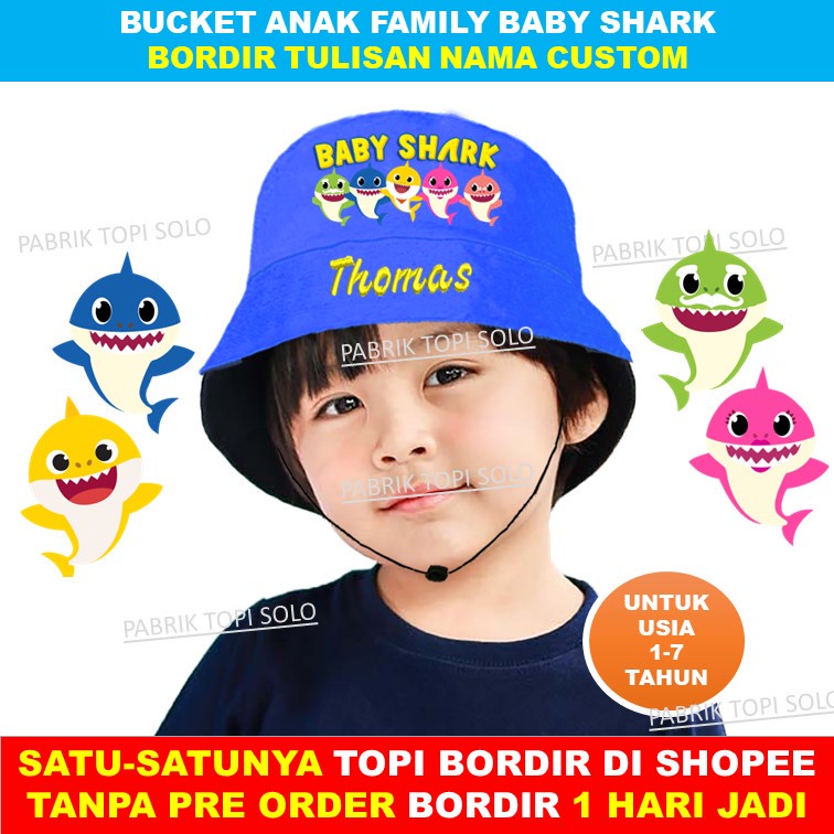 Jual Topi Anak Baby Shark Family Bucket Anak Baby Shark dan Custom ...