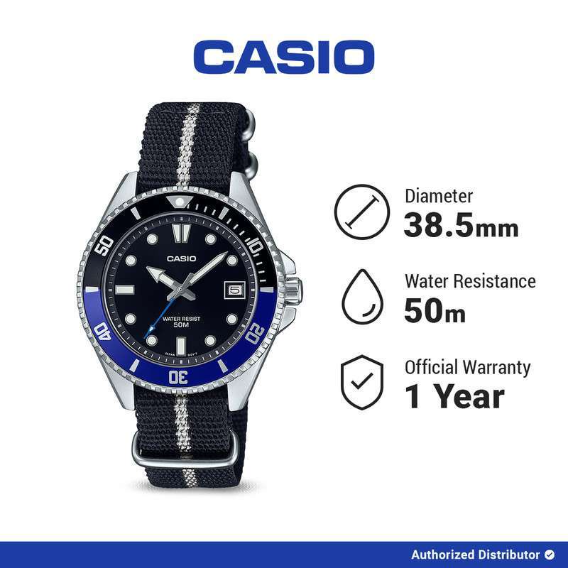Jual Original 100%!! CASIO MDV-10C-1A2VDF Jam Tangan Marlin Duro 50M ...