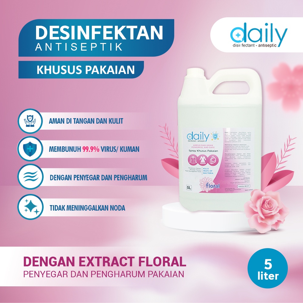 Jual DAILY DESINFEKTAN FABRIC SPRAY ANTISEPTIC 5 LITER KHUSUS UNTUK ...