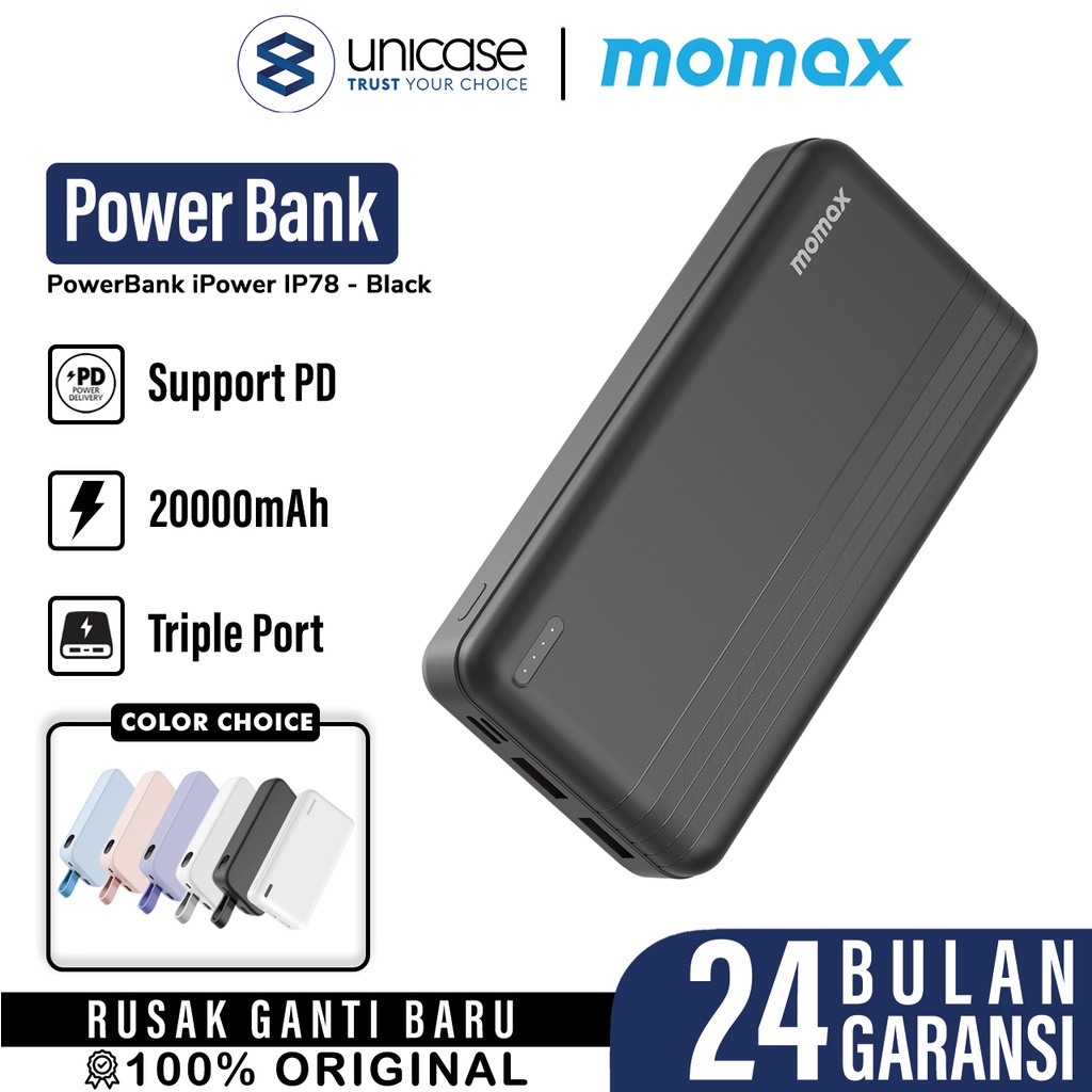 Jual Powerbank Momax iPower PD 5/2 20000mAh 20W QC 3.0 Quick Fast ...