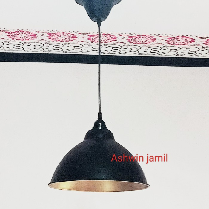Jual KAP kap lampu gantung industri kilap - hitam gold | Shopee Indonesia