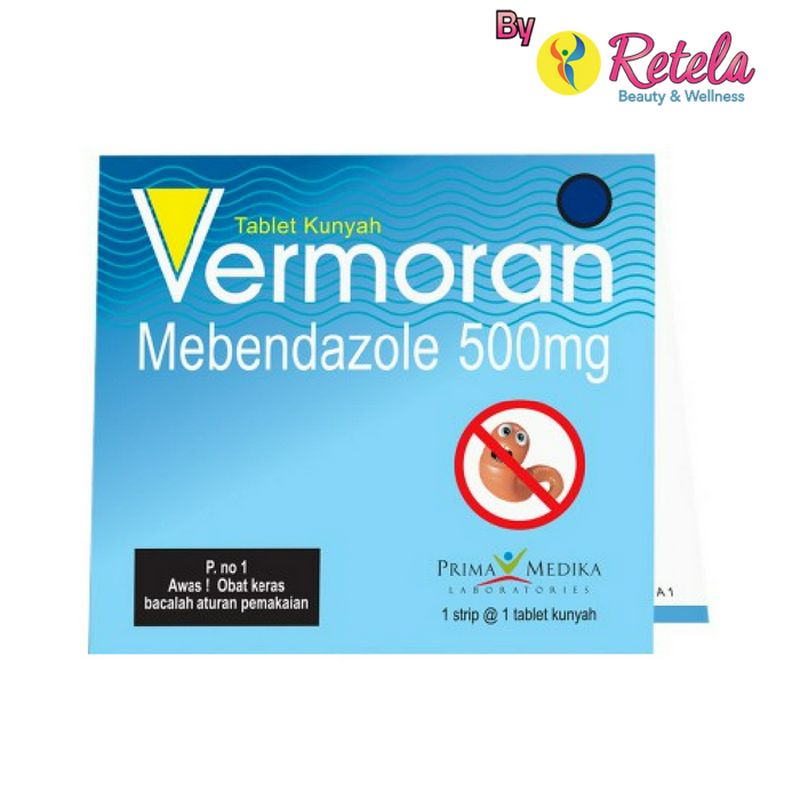 Jual VERMORAN MEBENDAZOLE 500MG 1 STRIP | Shopee Indonesia