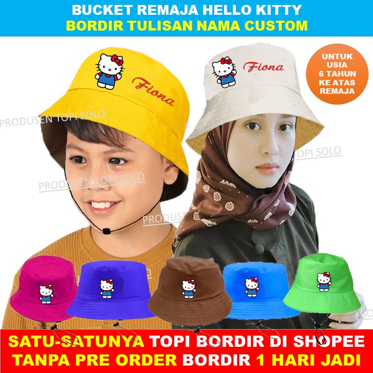 Jual Bucket Dewasa Motif Sablon Hello Kitty Dan Bordir Nama Suka-Suka ...