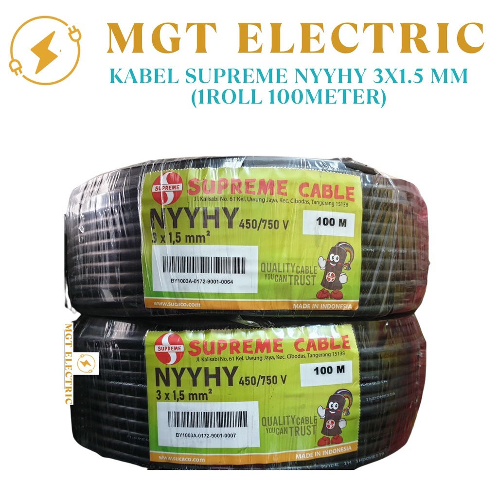 Jual KABEL SUPREME NYYHY 3X1.5 MM (1 ROLL 100 METER) | Shopee Indonesia