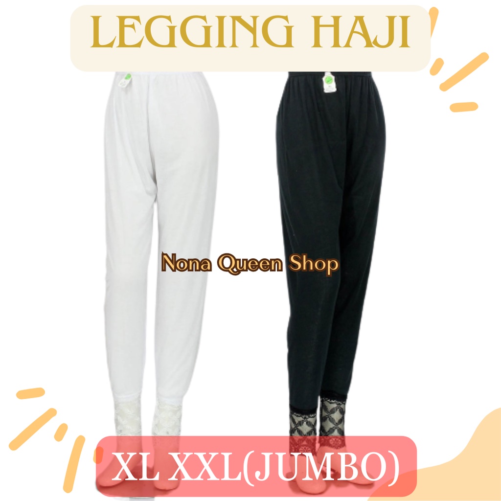 Jual CELANA PANJANG LEGGING HAJI DAN UMROH RENDA WANITA KATUN HITAM ...