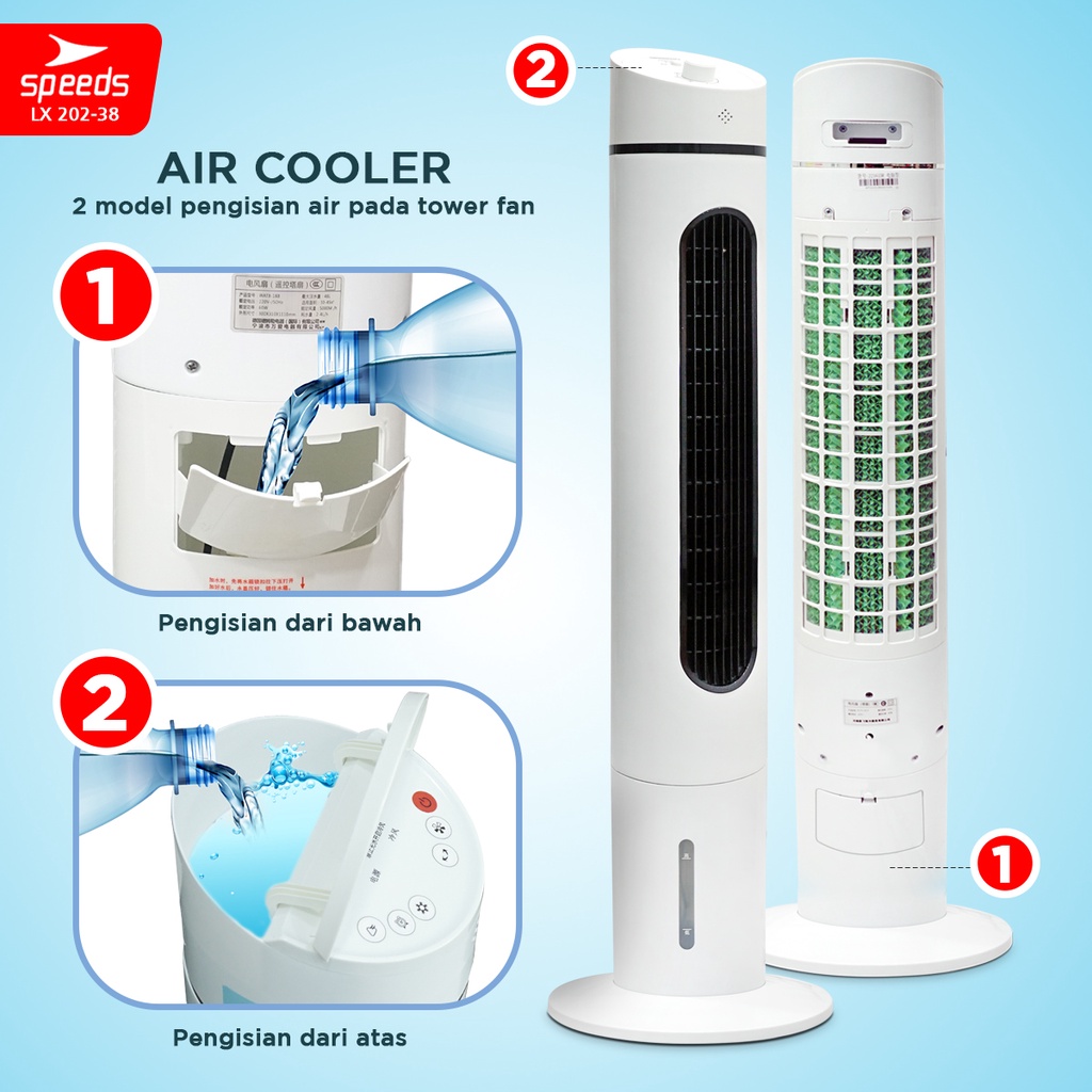 Jual SPEEDS Tower Fan Air Cooler Elektrik Cooling Fan Kipas Angin ...