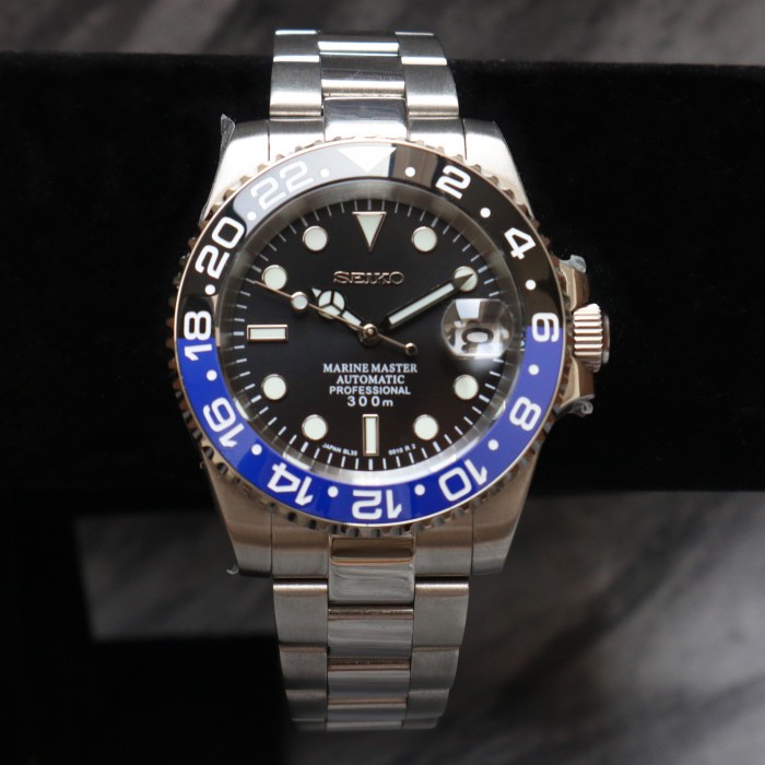 Jual Seiko GMT Mod Batman Seiko mod Pepsi Sprite NH35 Automatic Seikomod - Batman, Oyster ...