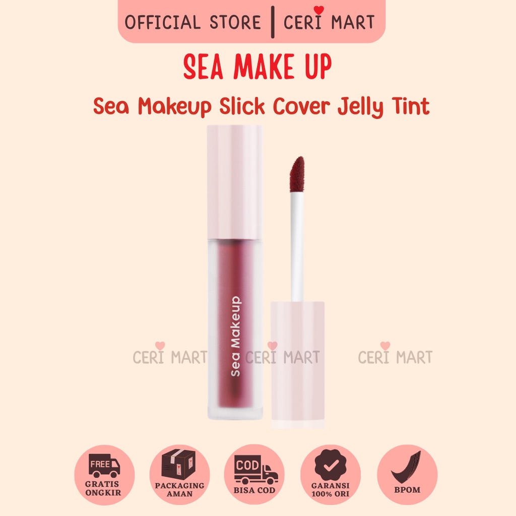 Jual Sea Makeup Slick Cover Jelly Tint finishing glossy Hydrating dan Meninggalkan warna yang ...