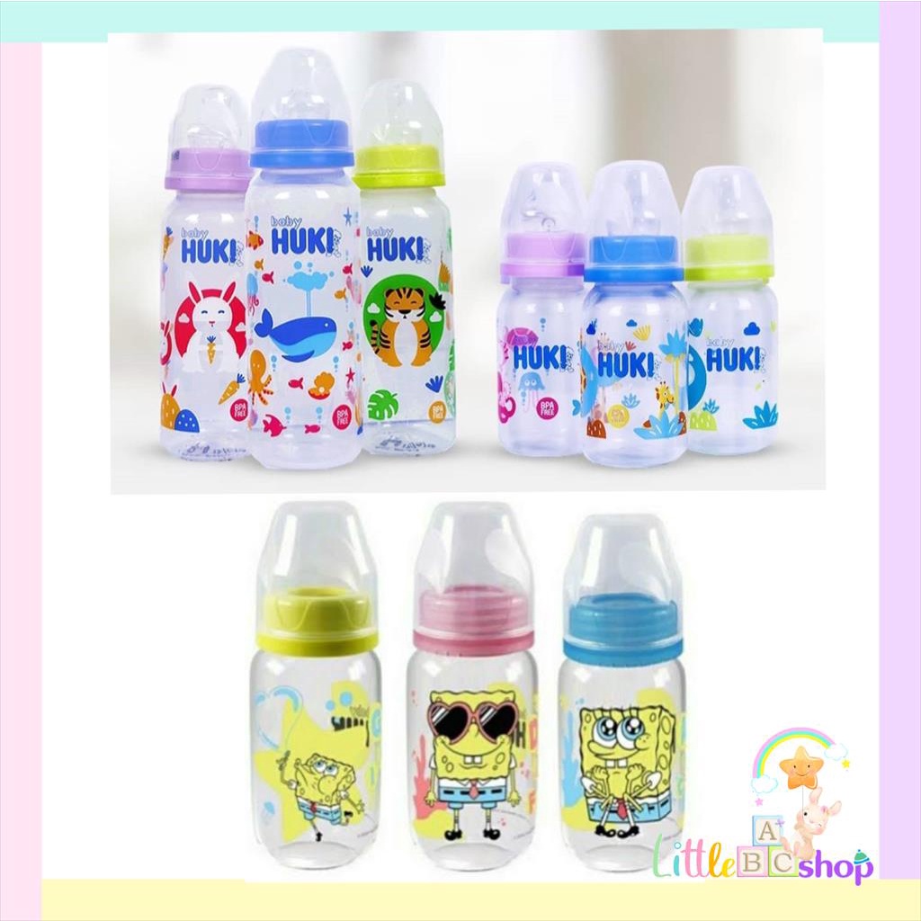Jual Huki Botol Susu 120ml 240ml / Baby Huki Bottle Susu Slim Neck ...