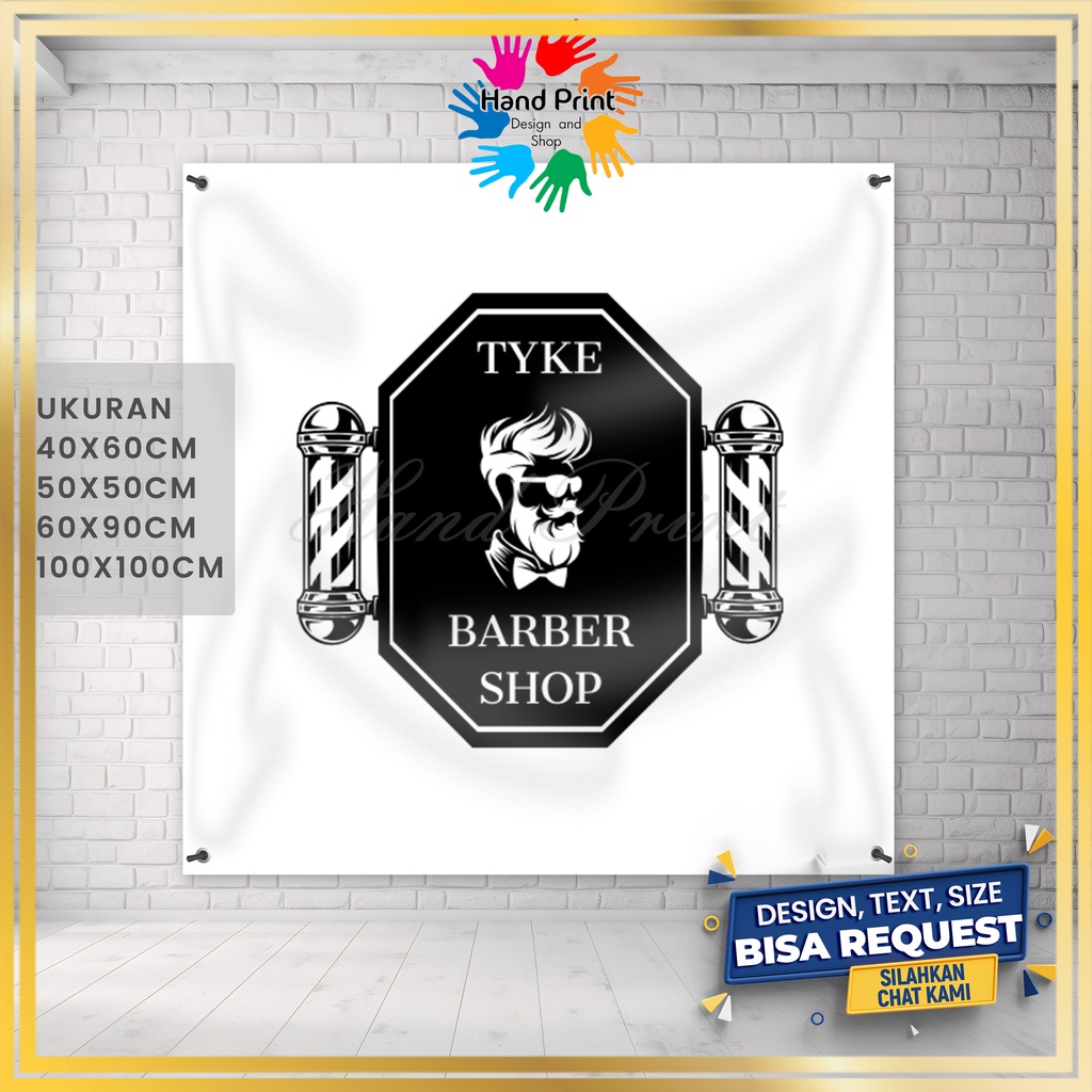 Jual SPANDUK / BANNER / MMT Vintage Barbershop Pangkas Rambut Cukur ...