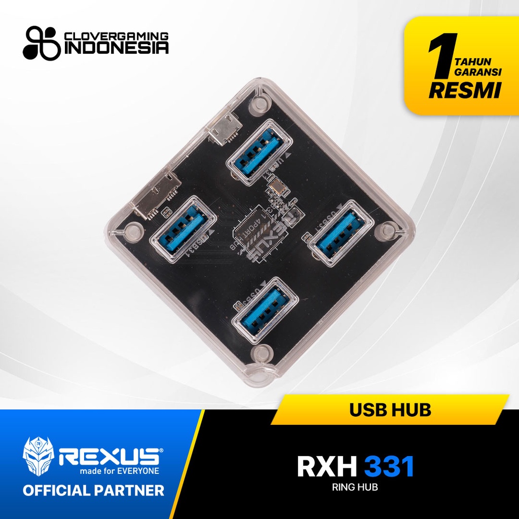 Jual Rexus USB HUB V.3.0 H331 4 Port + Converter Type C - RXH-331 | Shopee Indonesia