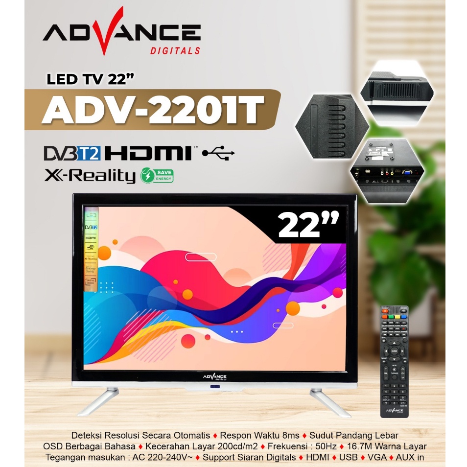 Jual Baru Led TV Digital Advance 2201T 22inch/TV Monitor Digital ...