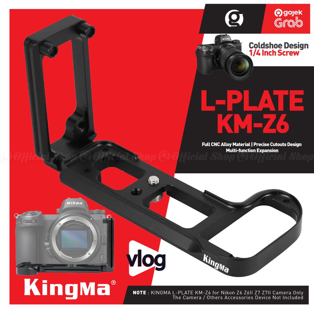Jual KingMa KM-Z6 L Plate Bracket for Nikon Z6 Z6II Z7 Z7II Holder Rig ...