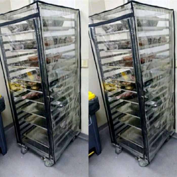 Jual LS75 Cover plastik penutup rak loyang roti untuk rak 10-15 susun ...