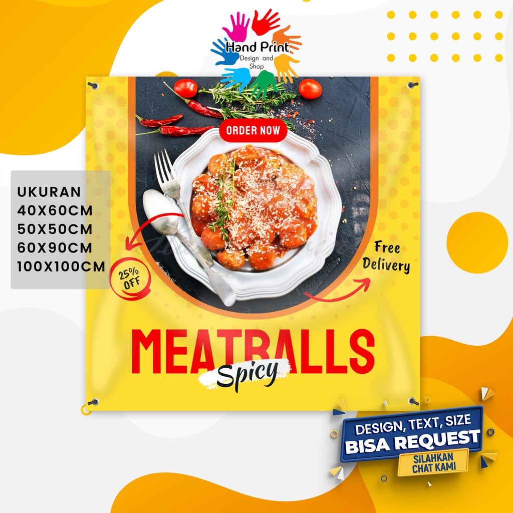 Jual Cetak Spanduk Banner Jualan Bakso Pedas Seblak Pedas Bakso Mercon ...