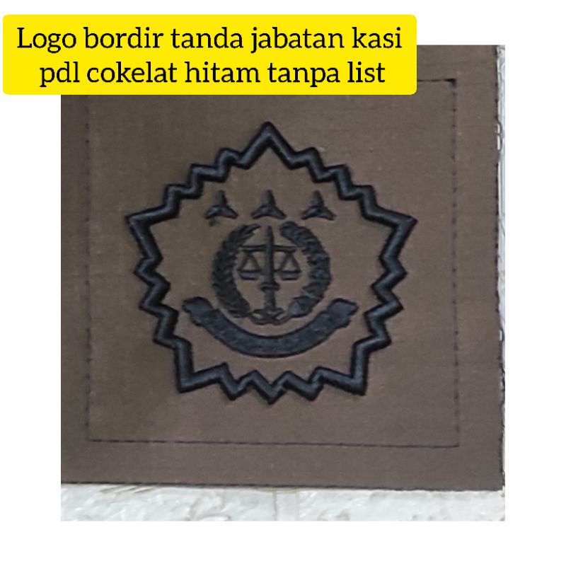 Jual logo bordir tanda jabatan kasi pdl cokelat hitam tanpa list ...