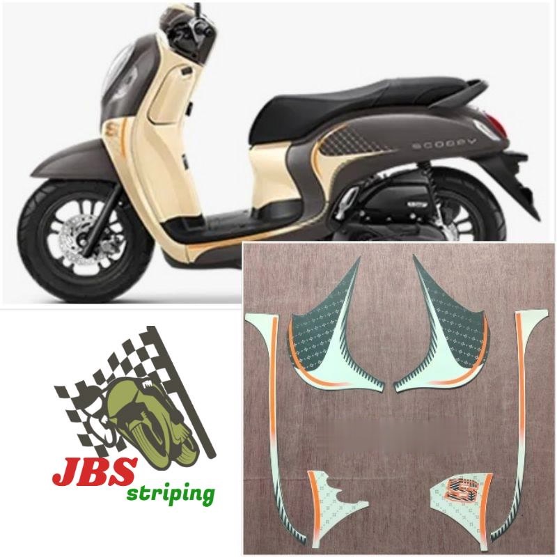 Jual Striping Honda Scoopy Fashion Brown coklat tahun 2023 2024 ...