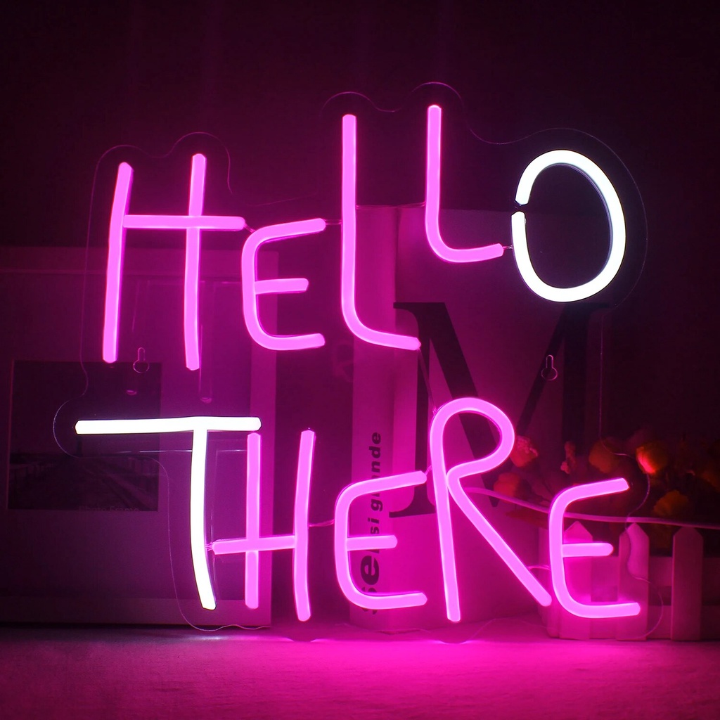 Jual Hello There Neon light Home Shop Bar LED Sign Aesthetic Home Party ...