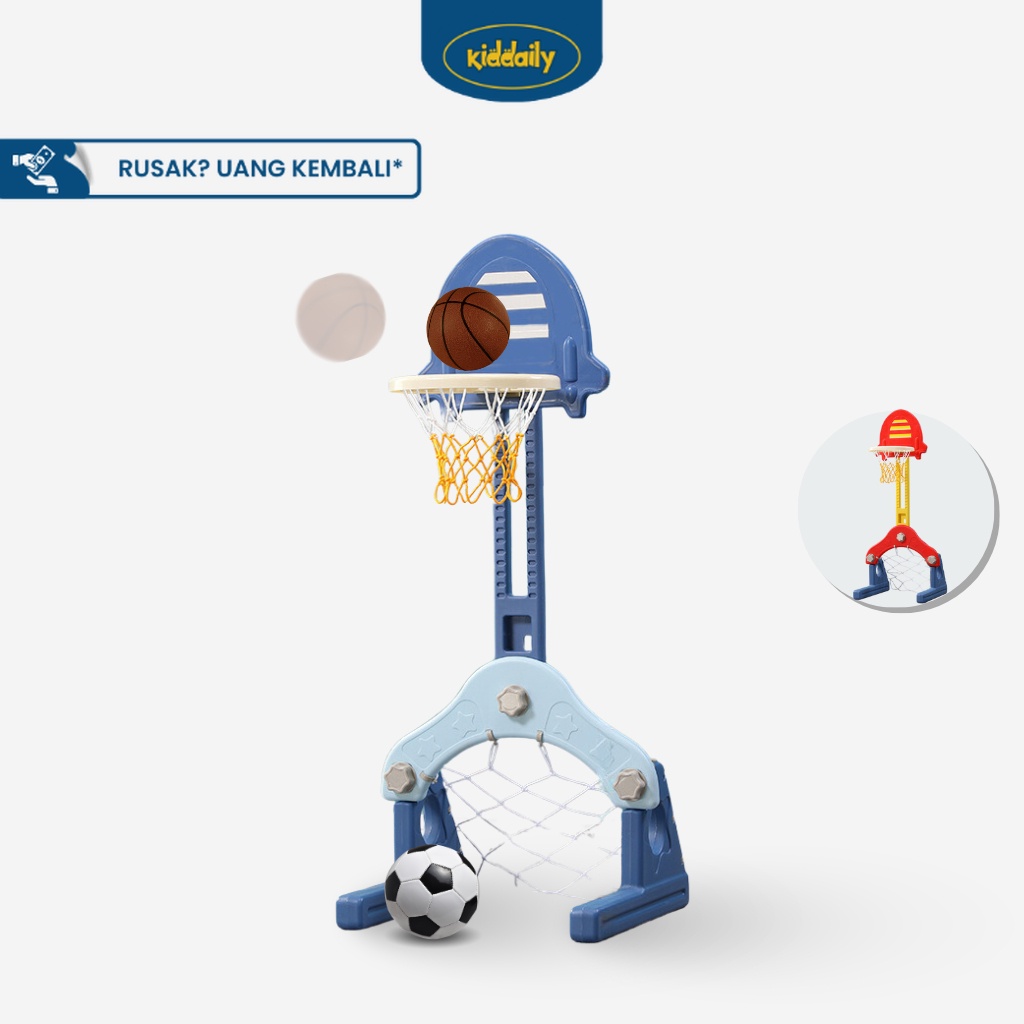 Jual KIDDAILY Mainan Ring Bola Anak 2in1 Ring Basket dan Gawang Bola ...