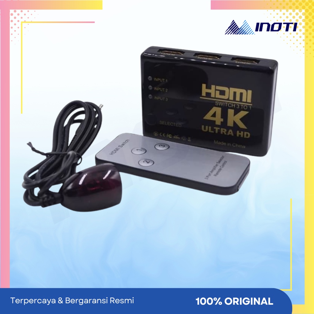 Jual HDMI switch 3 port full HD 1080P remote | Shopee Indonesia