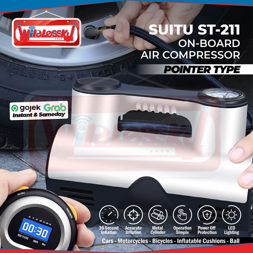 Jual Pompa UDARA Air Compressor ELEKTRIK SUITU ST-211 Pump BAN Mobil Motor Sepeda ORIGINAL ...