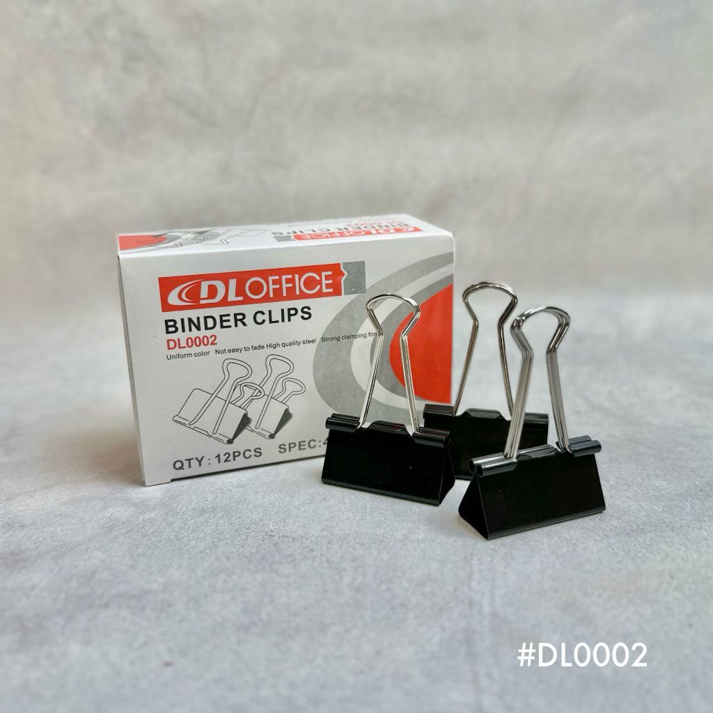 Jual Binder Clip Impor DL002 Ukuran 41 mm Penjepit Kertas No 200 Klip ...