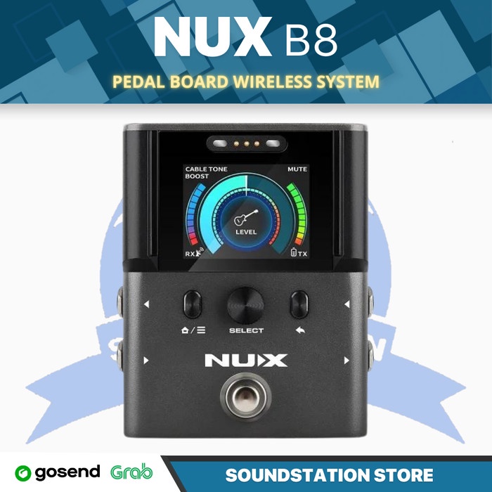 Jual NUX B8 2.4Ghz Pedalboard Wireless System - Digital B-8 Gitar Bass ...
