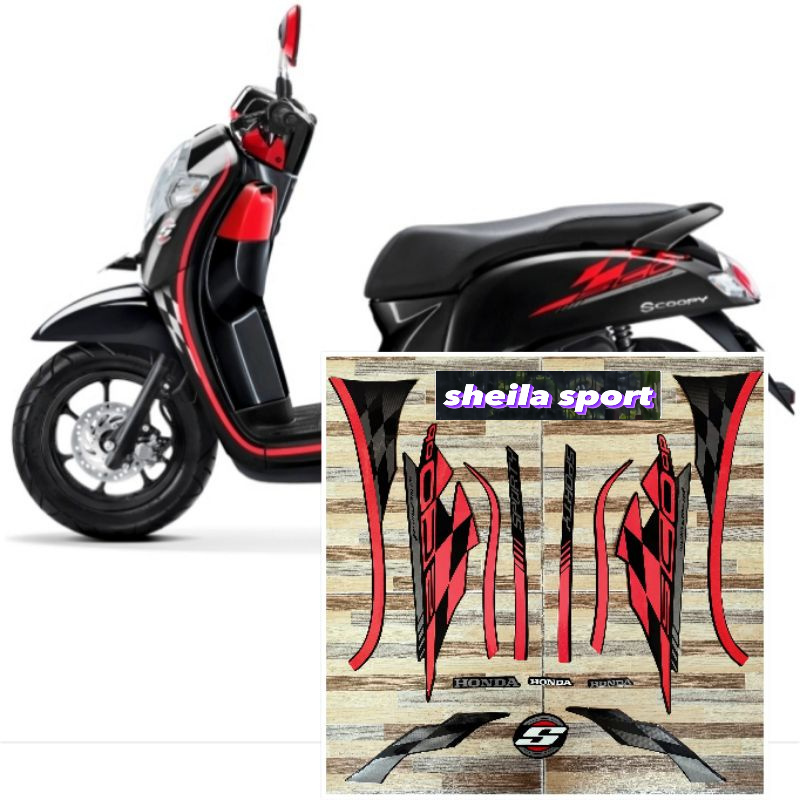 Jual Striping scoopy scopy stiker Honda Scoopy sporty hitam black tahun ...