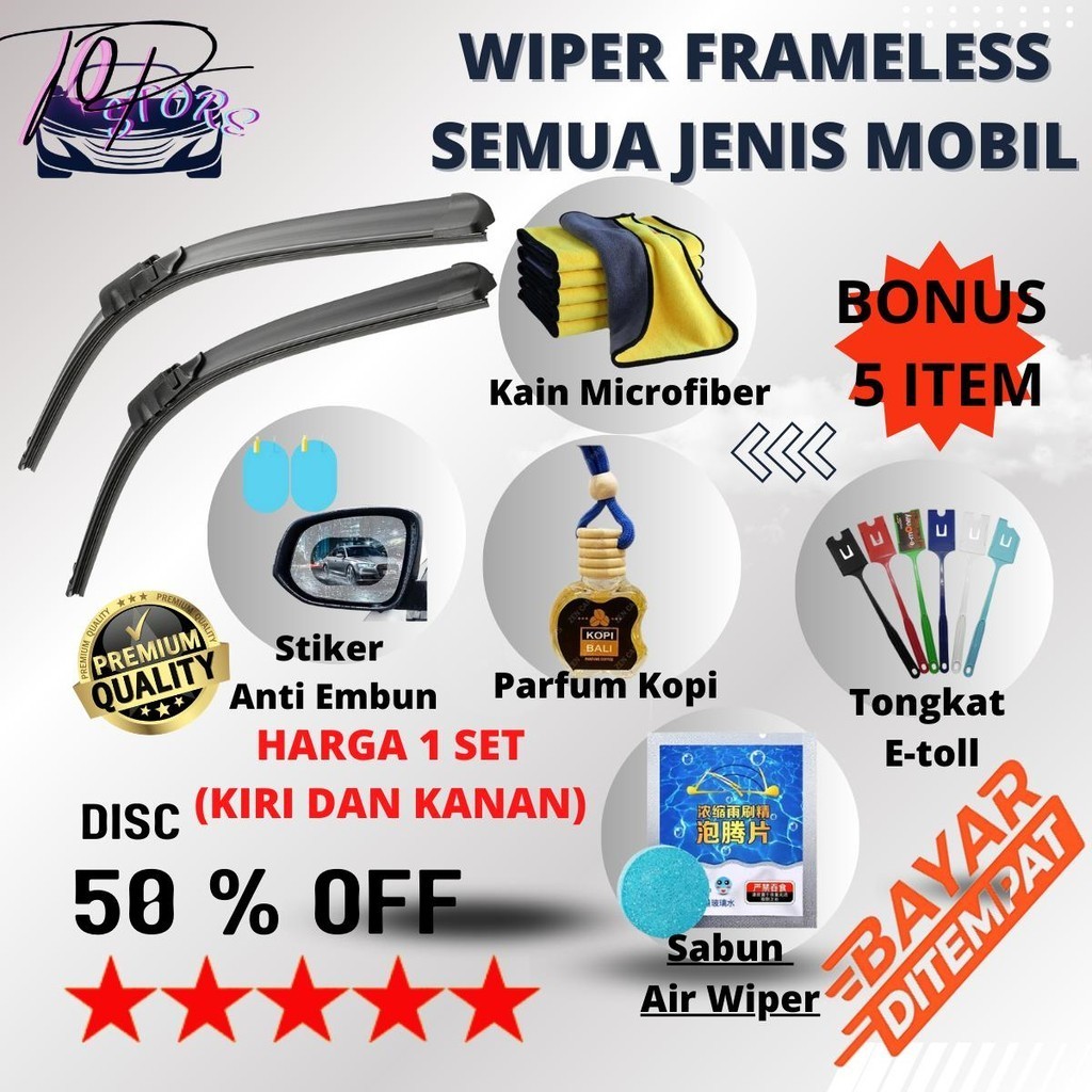 Jual [PAKET HEMAT] Wiper Frameless Mobil untuk Semua Jenis Mobil ...