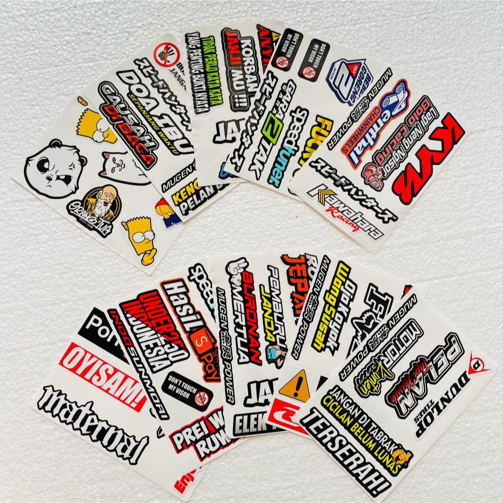 Jual Sticker Pack Racing Motor Print Cut Laminasi Glossy | Shopee Indonesia