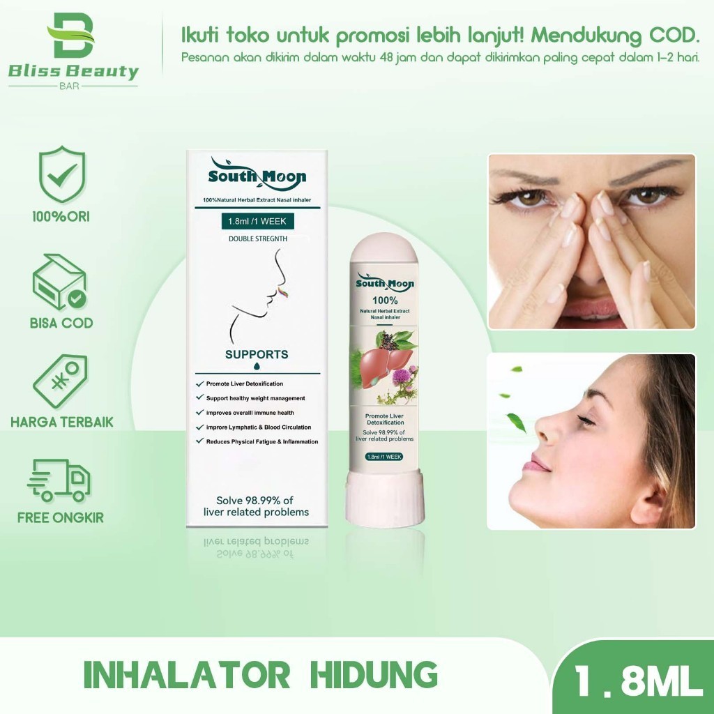 Jual South Moon 100%Natural Herbal Extract Nasal inhaler 1.8ml Promote ...