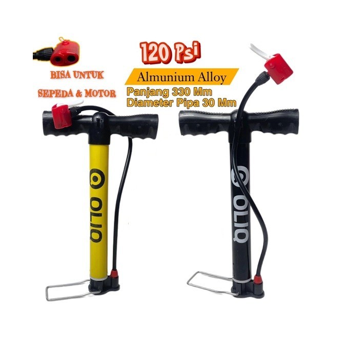 Jual OLIQ Pompa Ban Kecil Sepeda Mini Murah Motor 120 PSI Alumunium ...