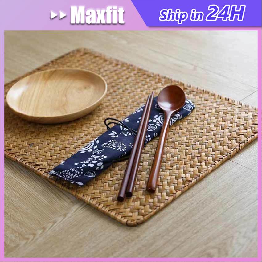 Jual Alas Piring Rotan Persegi Panjang Besar / Tatakan Piring / Rattan ...