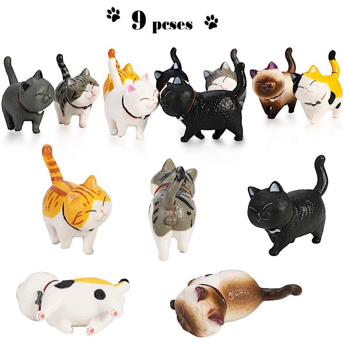 Jual JUAL SATUAN / SET FIGURE KUCING Figurin Topper Cake Cat Lovers ...