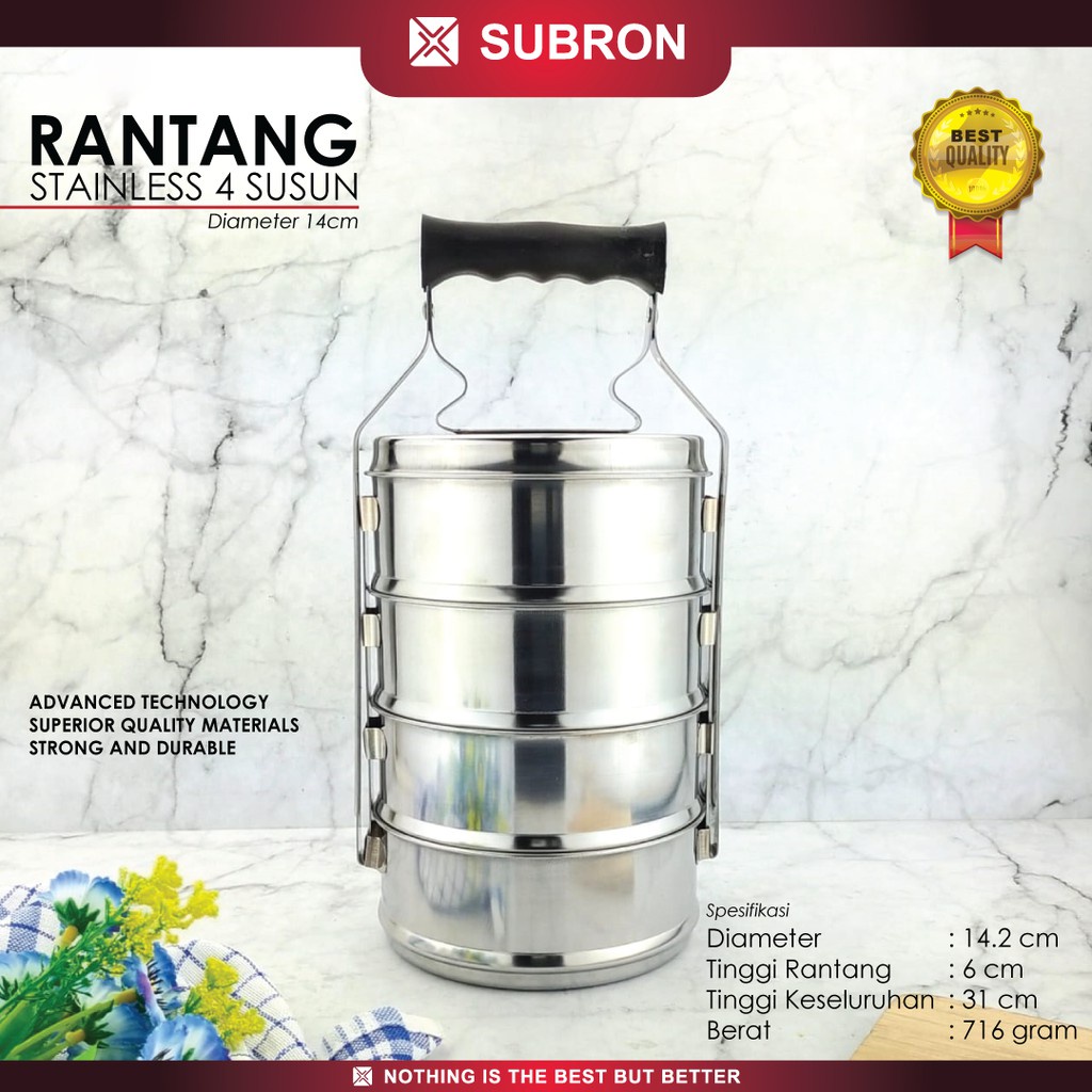 Jual Rantang Stainless 3/4 Susun Diameter 14cm 16cm Wadah Tempat Sayur ...