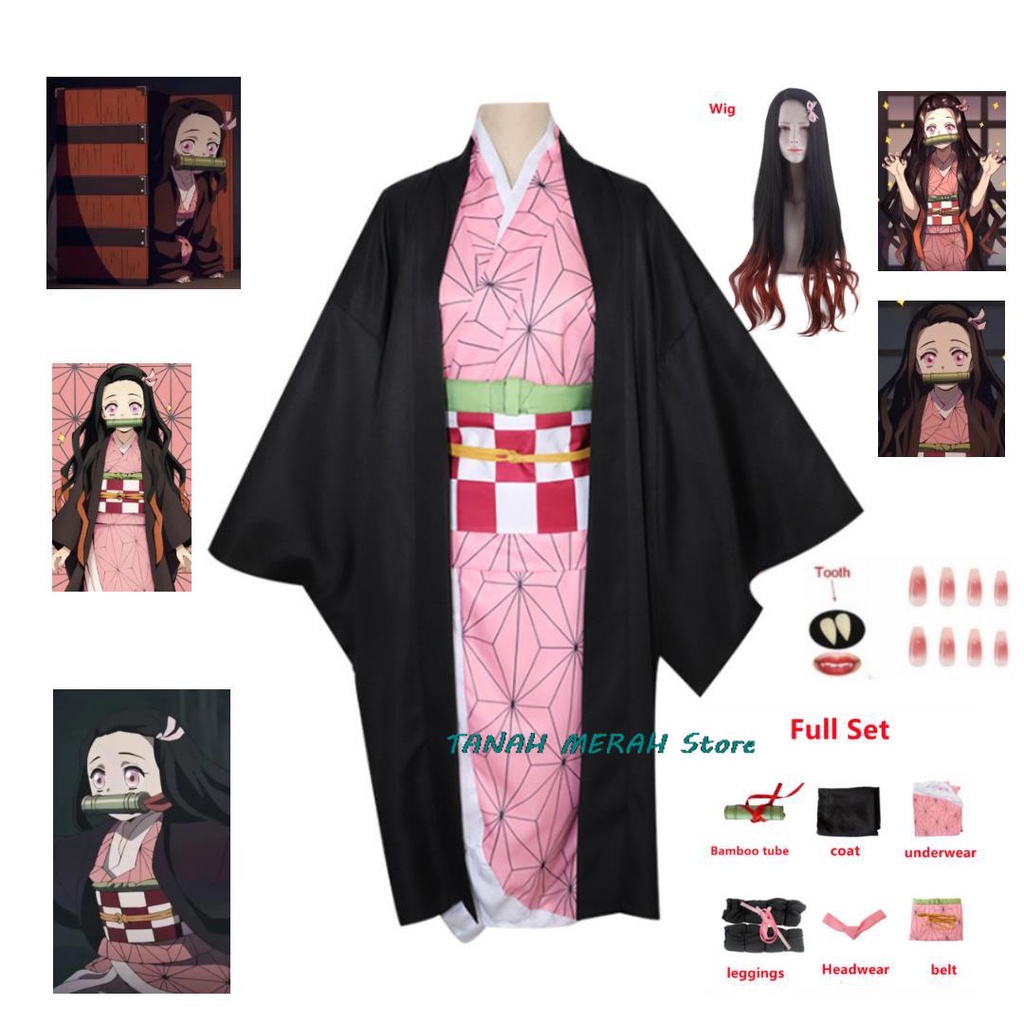 Jual PREORDER Demon Slayer Kamado Nezuko Cosplay Costume Anime Kimono ...